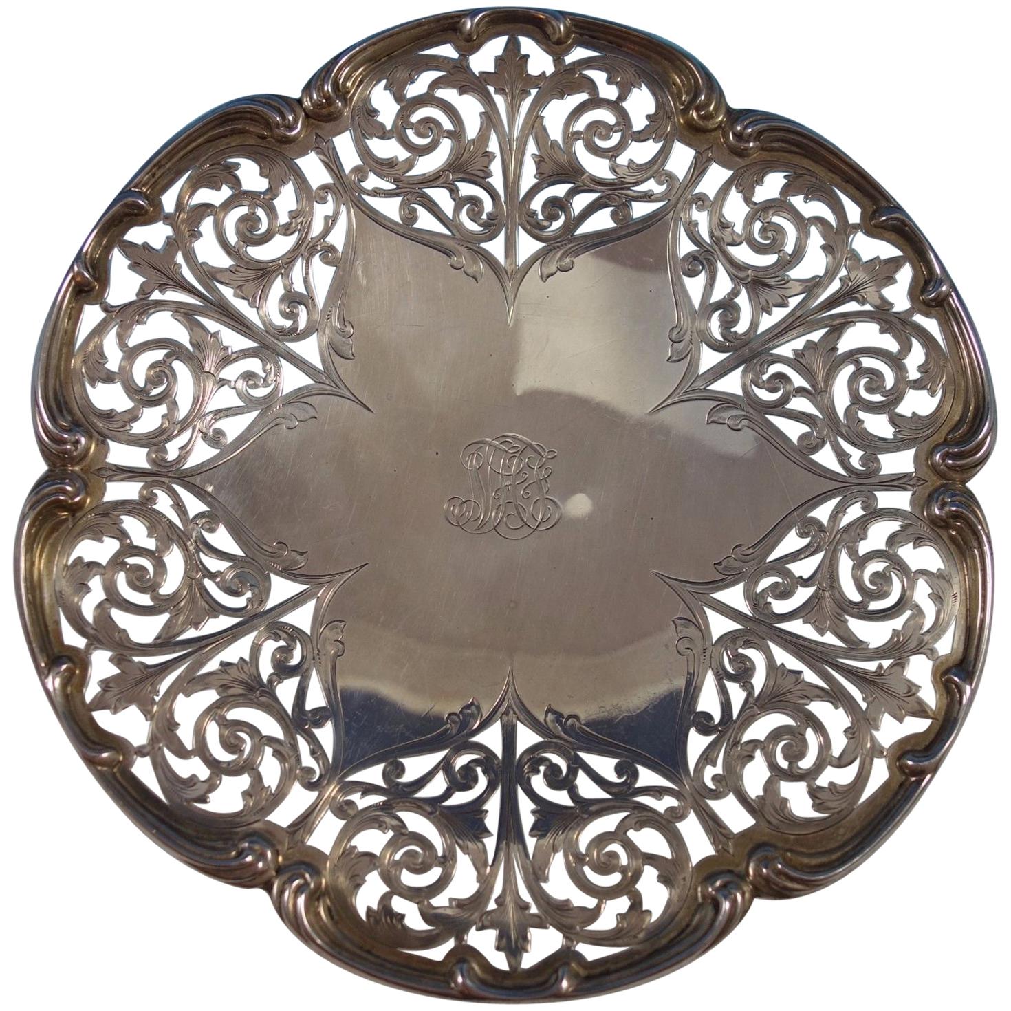 Sterling Silver Serving Plate Pierced Made for Tiffany and Co. #16 For ...