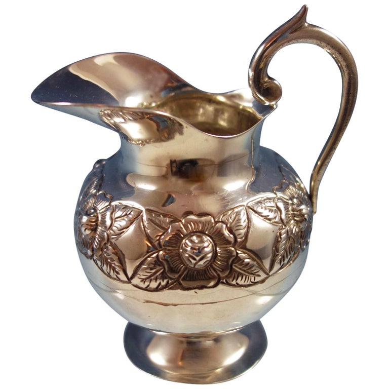 Aztec Rose Sterling Silver Milk Pitcher For Sale at 1stDibs