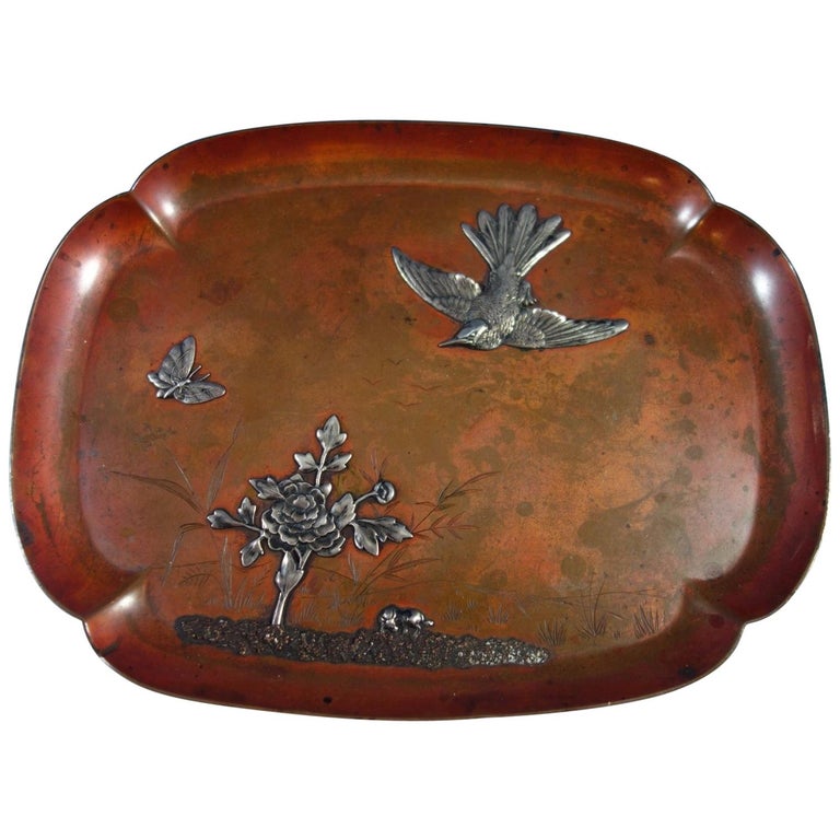 Mixed Metals by Gorham Sterling Silver Copper and Silver Tray #B73 For ...