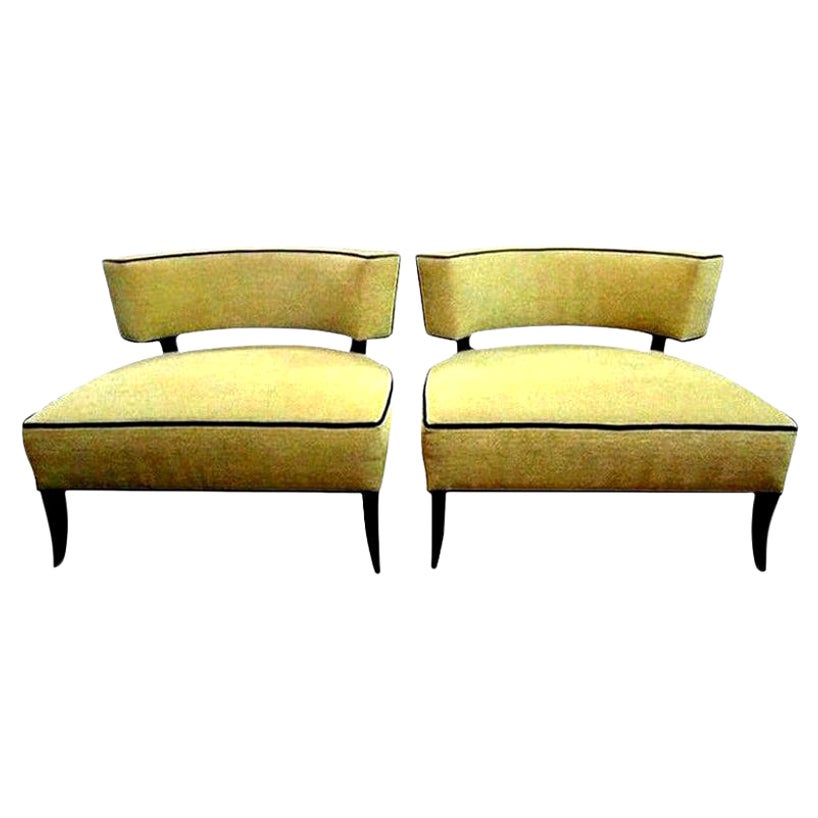 James Mont Style Lacquered Asian Chairs at 1stDibs
