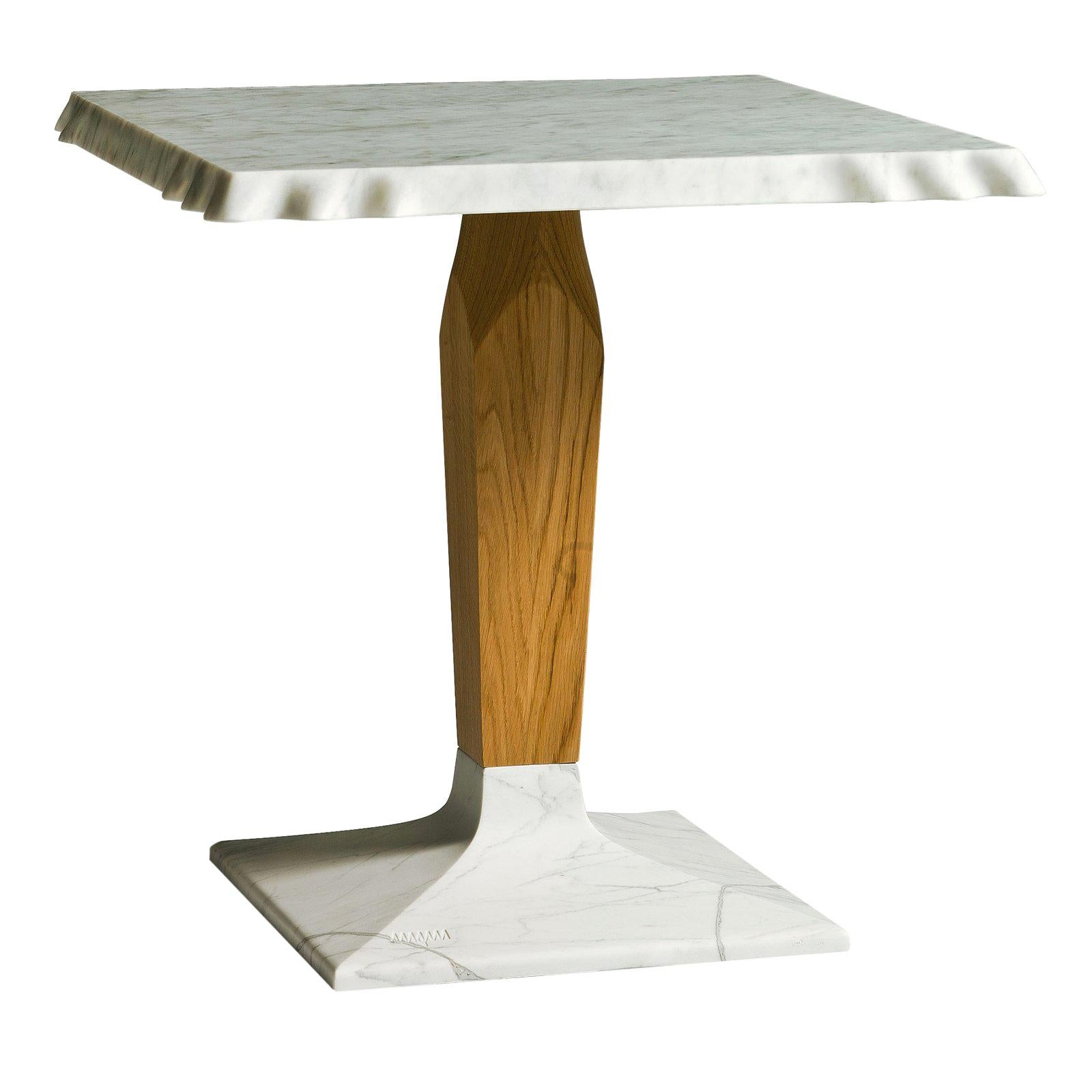 Wave Side Table with Square Top and Metal by Paolo Salvadè by MGM Marmi ...