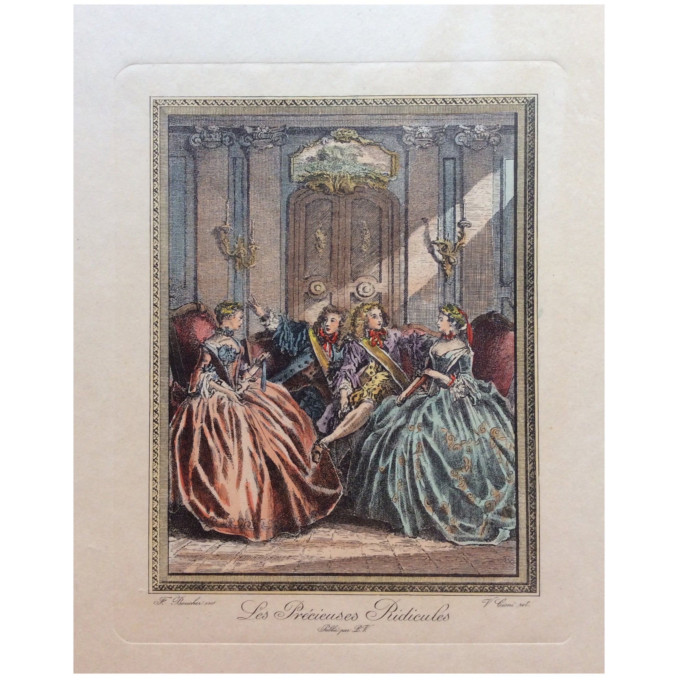 18th Century Neoclassical French Fashion Engraving Print, François ...