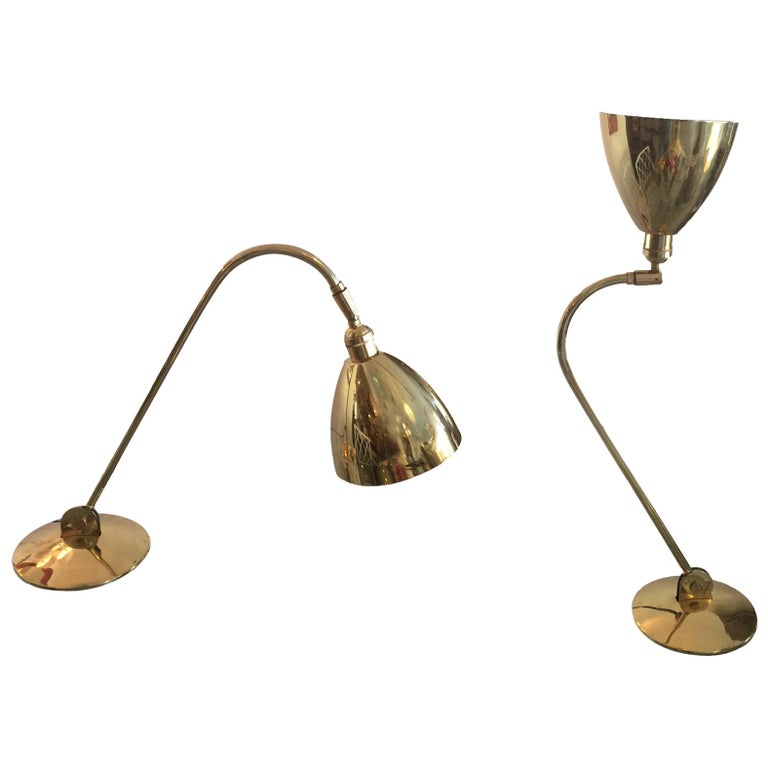 Baldinger Architectural Adjustable Brass Table Lamps For Sale at 1stDibs