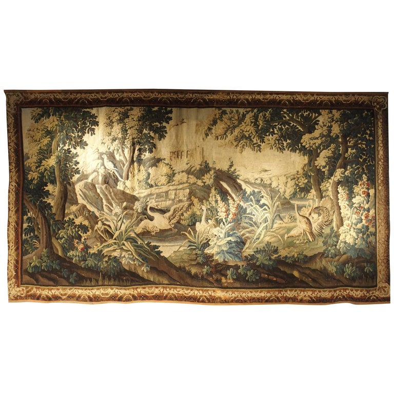 Large 18th Century Wool and Silk Verdure Landscape Tapestry from ...