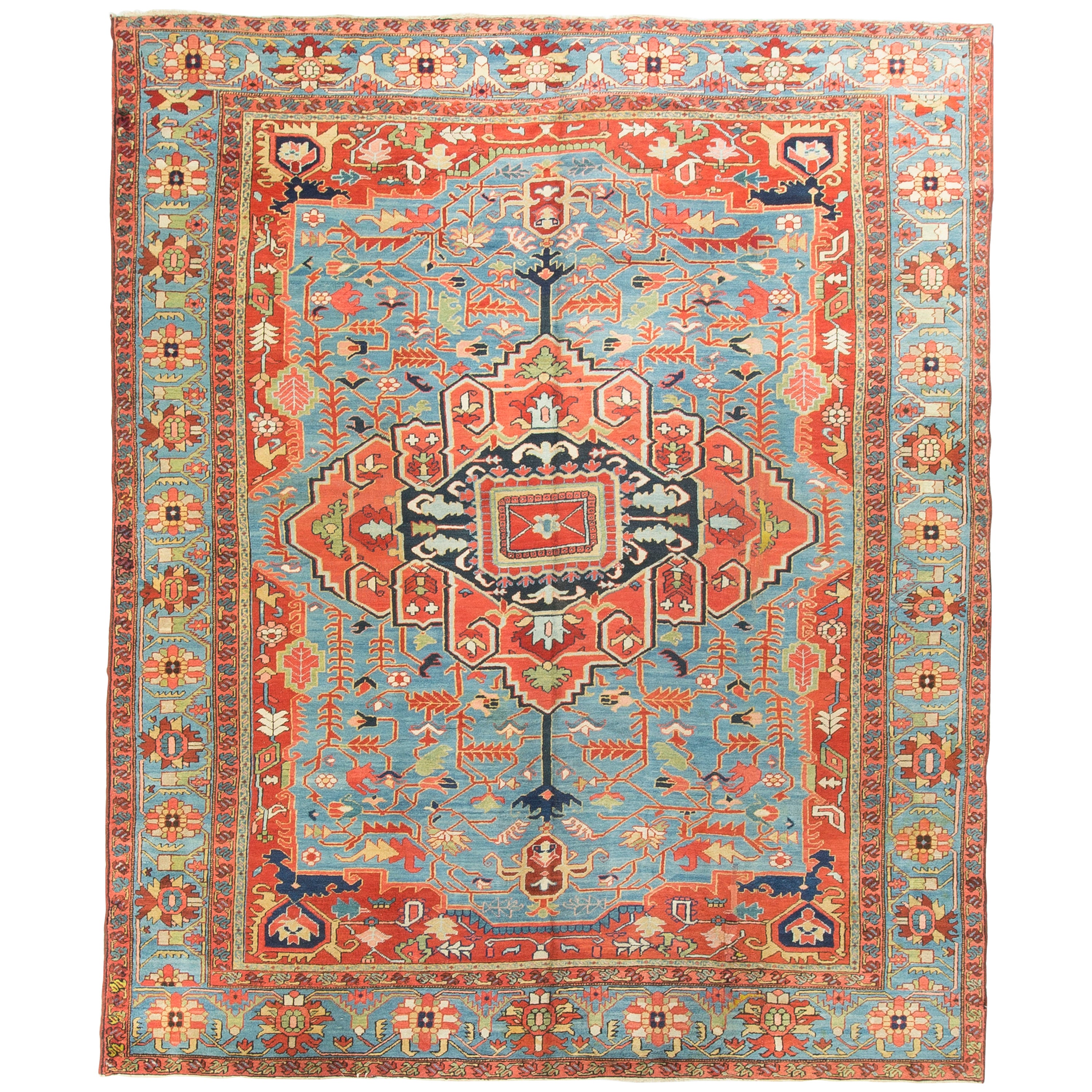 Fine Authentic Persian Antique Heriz Serapi Carpet Rug, circa 1910 at ...