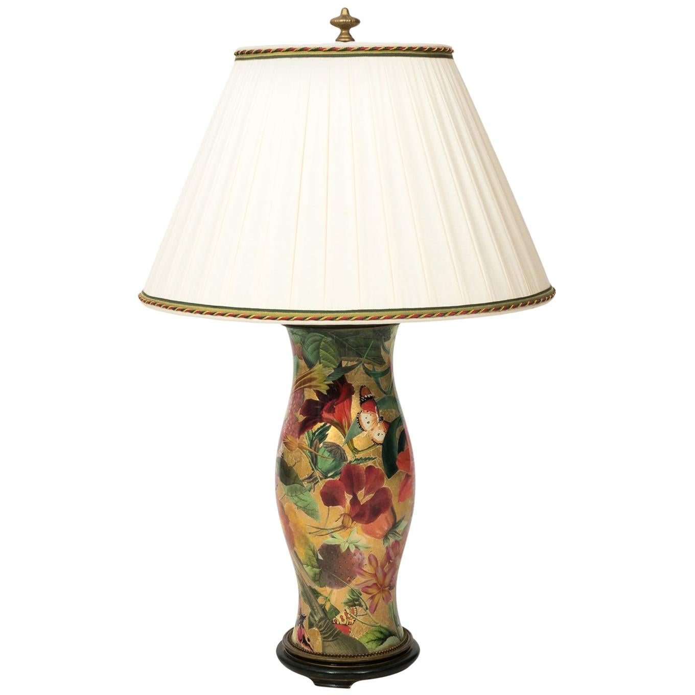 Custom Designed Decoupage Table Lamp For Sale at 1stDibs | custom lamp ...