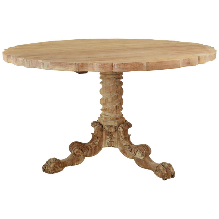 Antique Round Bleached Anglo-Indian Colonial Style Centre Table at 1stDibs