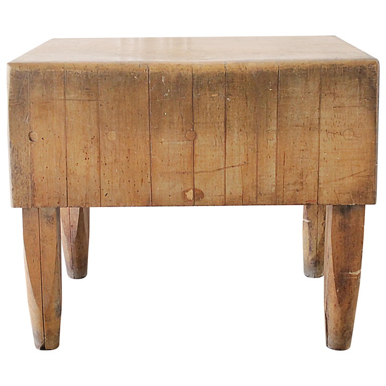 Antique European Butcher Block Table at 1stDibs