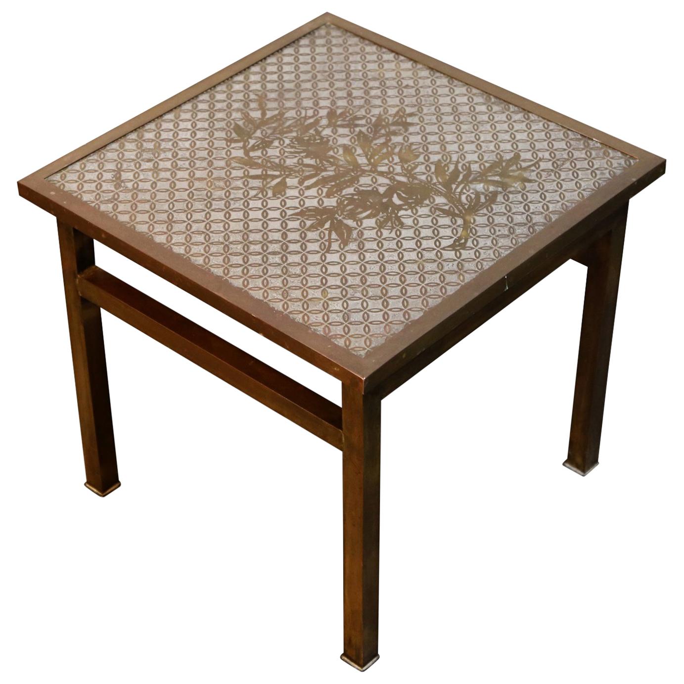 Pair of Philip and Kelvin LaVerne Bronze and Pewter Side Tables, Signed ...