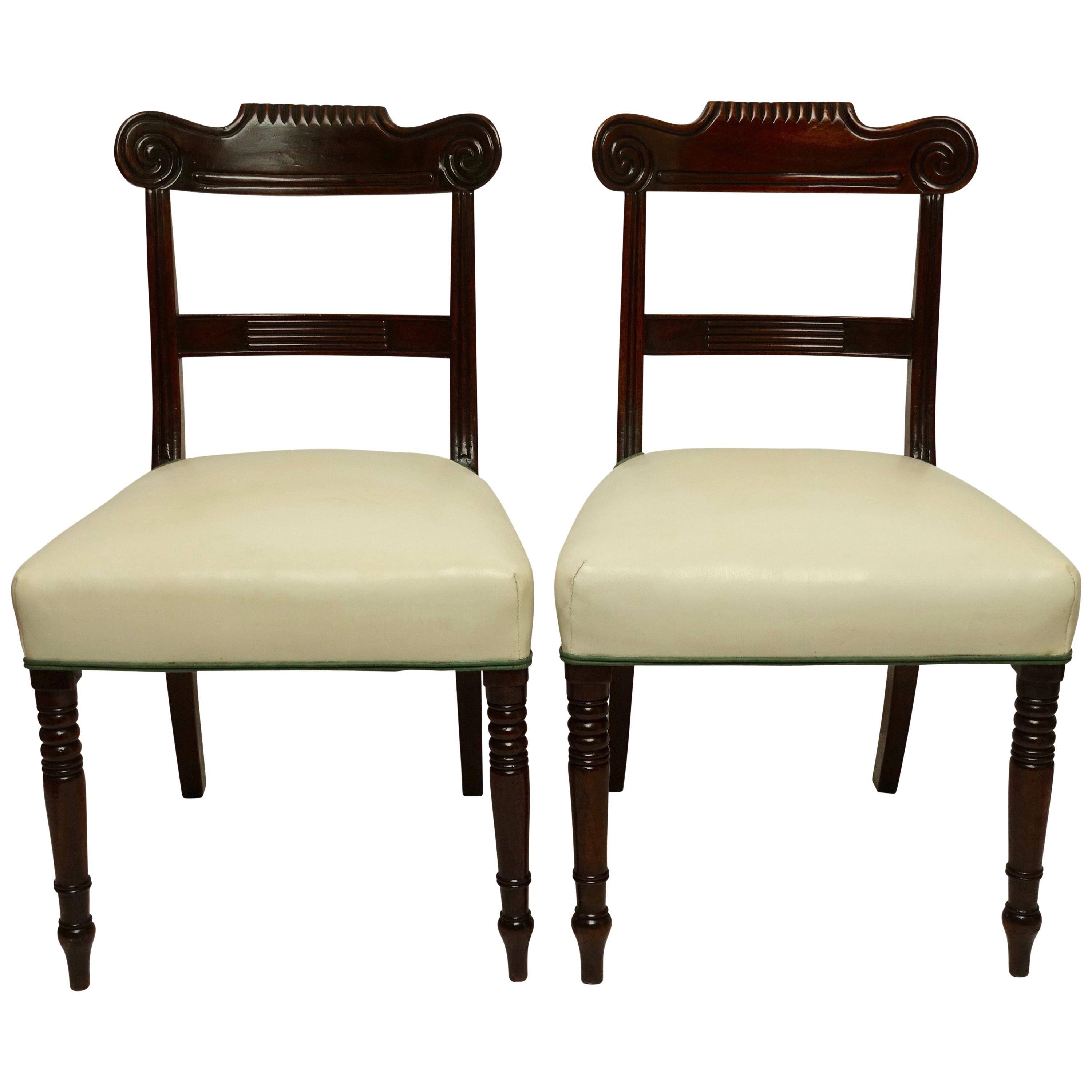 Pair of Late Regency English Mahogany Hall Chairs, circa 1830 For Sale ...