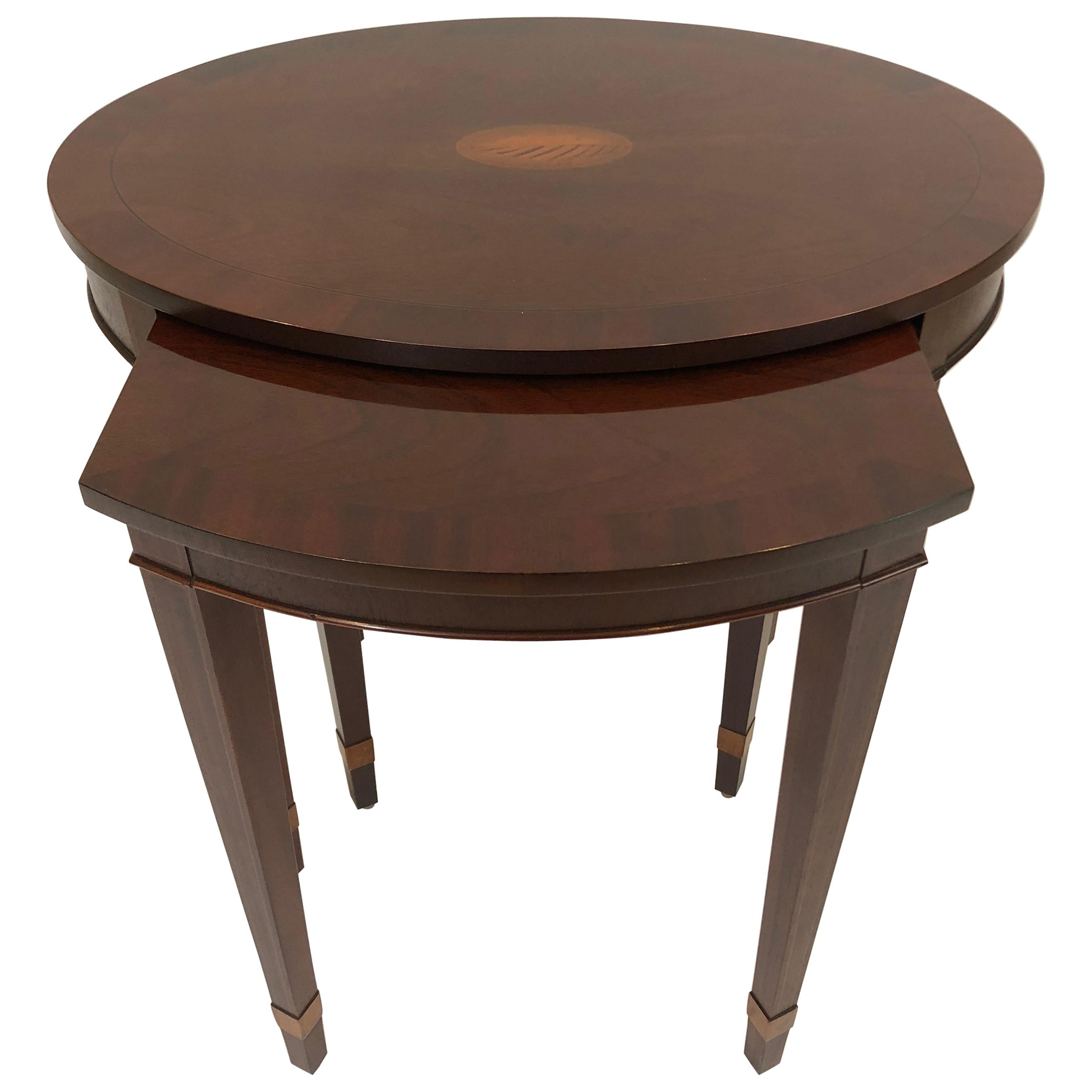 Beautiful Mahogany Oval Nesting Tables by Baker at 1stDibs