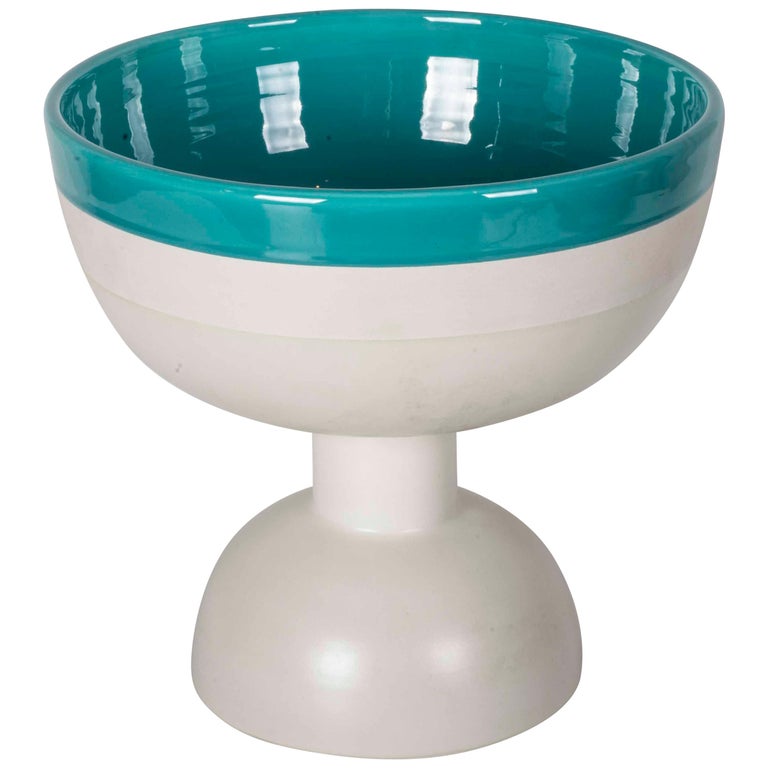 Ettore Sottsass Green and White Ceramic Vase "Bolo Bowl" For Sale at ...