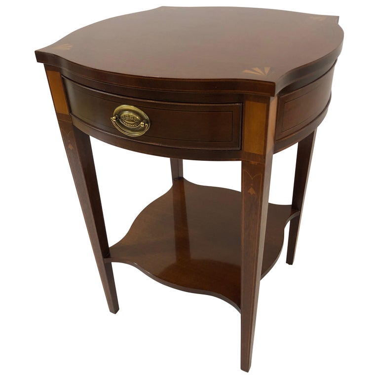 Historic Baker Charleston Collection Mahogany Side Table with Fan Inlay ...