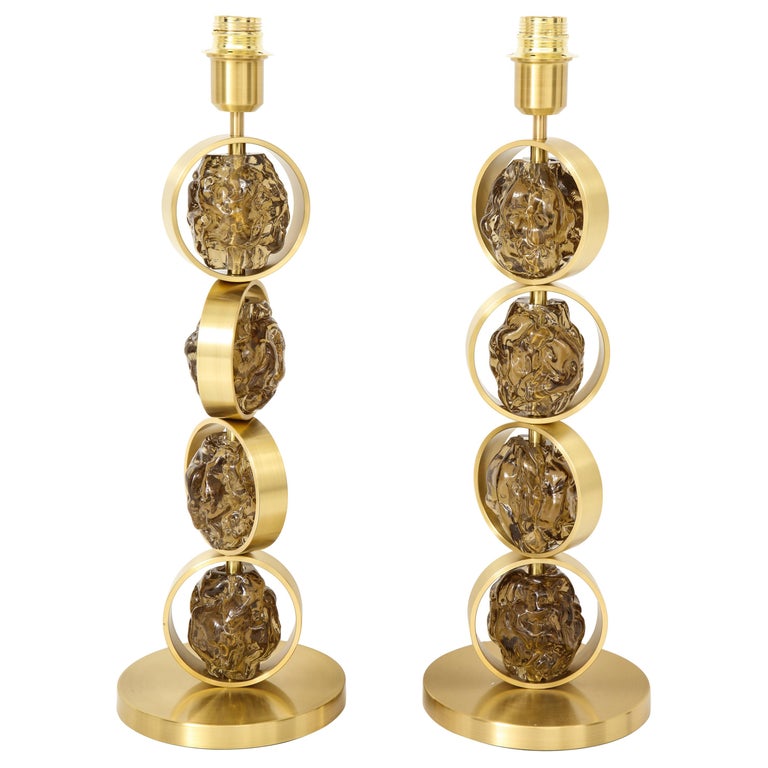 Pair of Murano Glass Lamps by Gianluca Fontana For Sale at 1stDibs