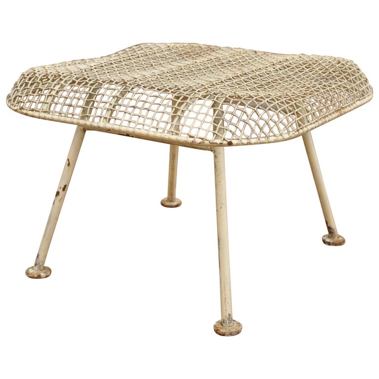 Vintage Russell Woodard Sculptura Metal Mesh Wrought Iron Ottoman ...