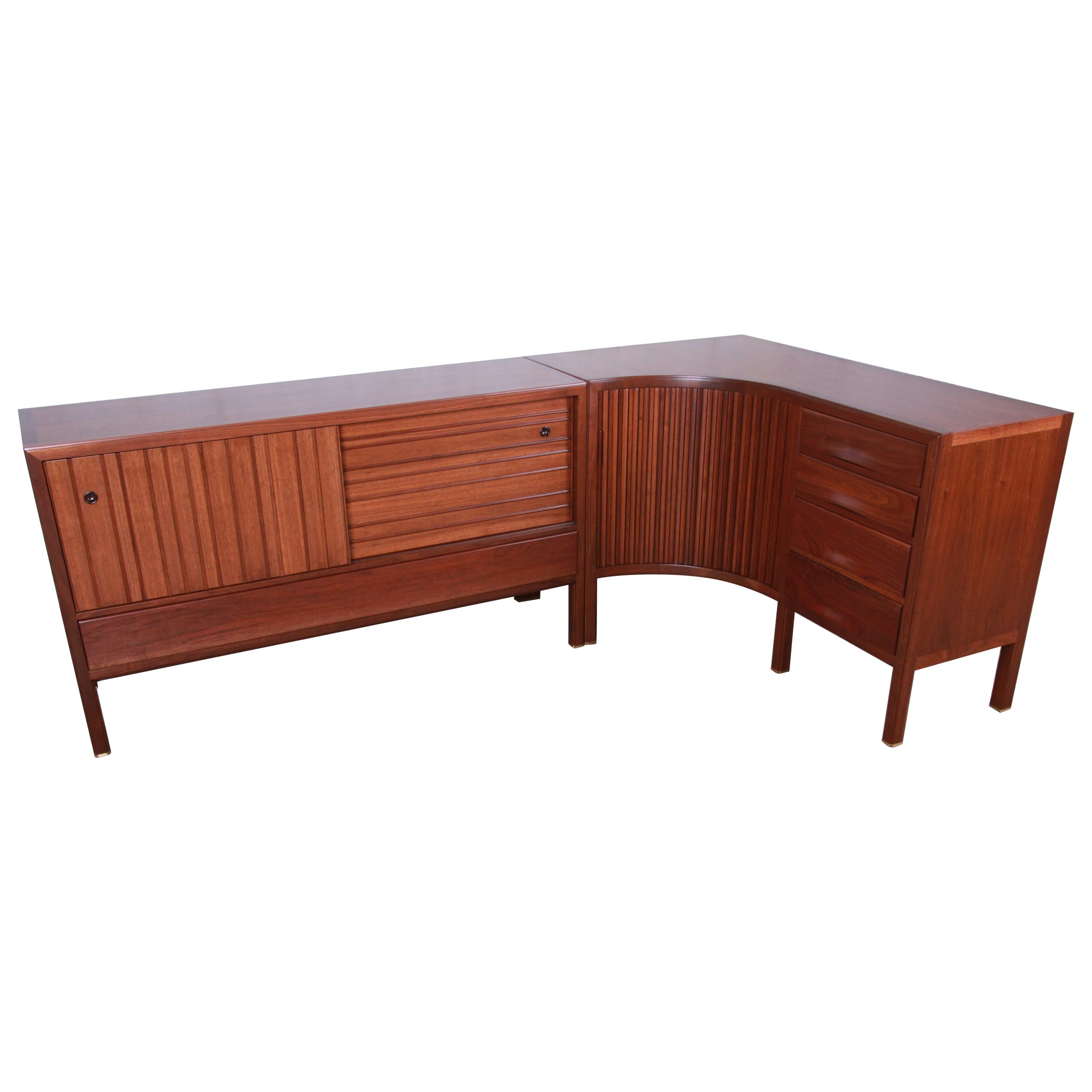 Outstanding Edward Wormley for Dunbar Curved Two-Piece Corner Credenza ...