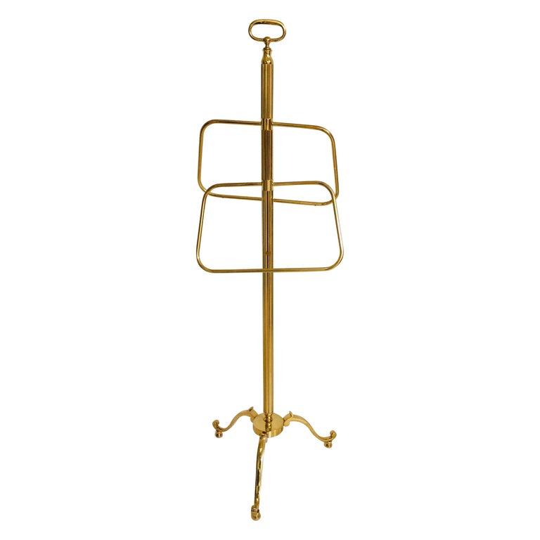 Post Modern Polished Brass Valet Stand, Italy 1970 For Sale at 1stDibs