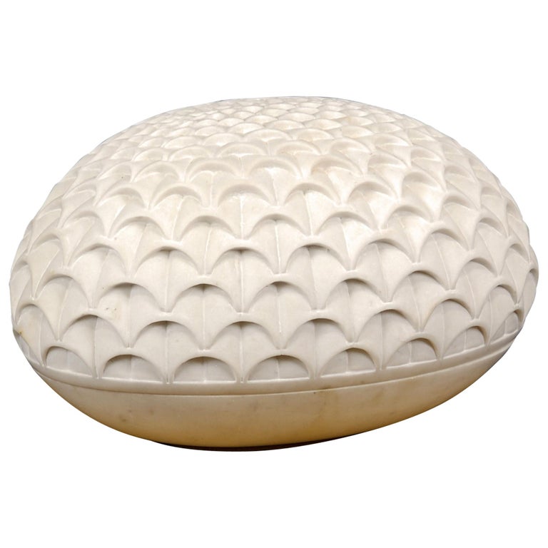 Pinecone Lamp in White Marble by Paul Mathieu for Stephanie Odegard For ...