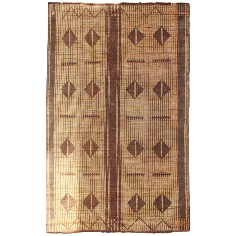 Mid-20th Century Vintage Moroccan Leather Tuareg Rug North Africa at ...