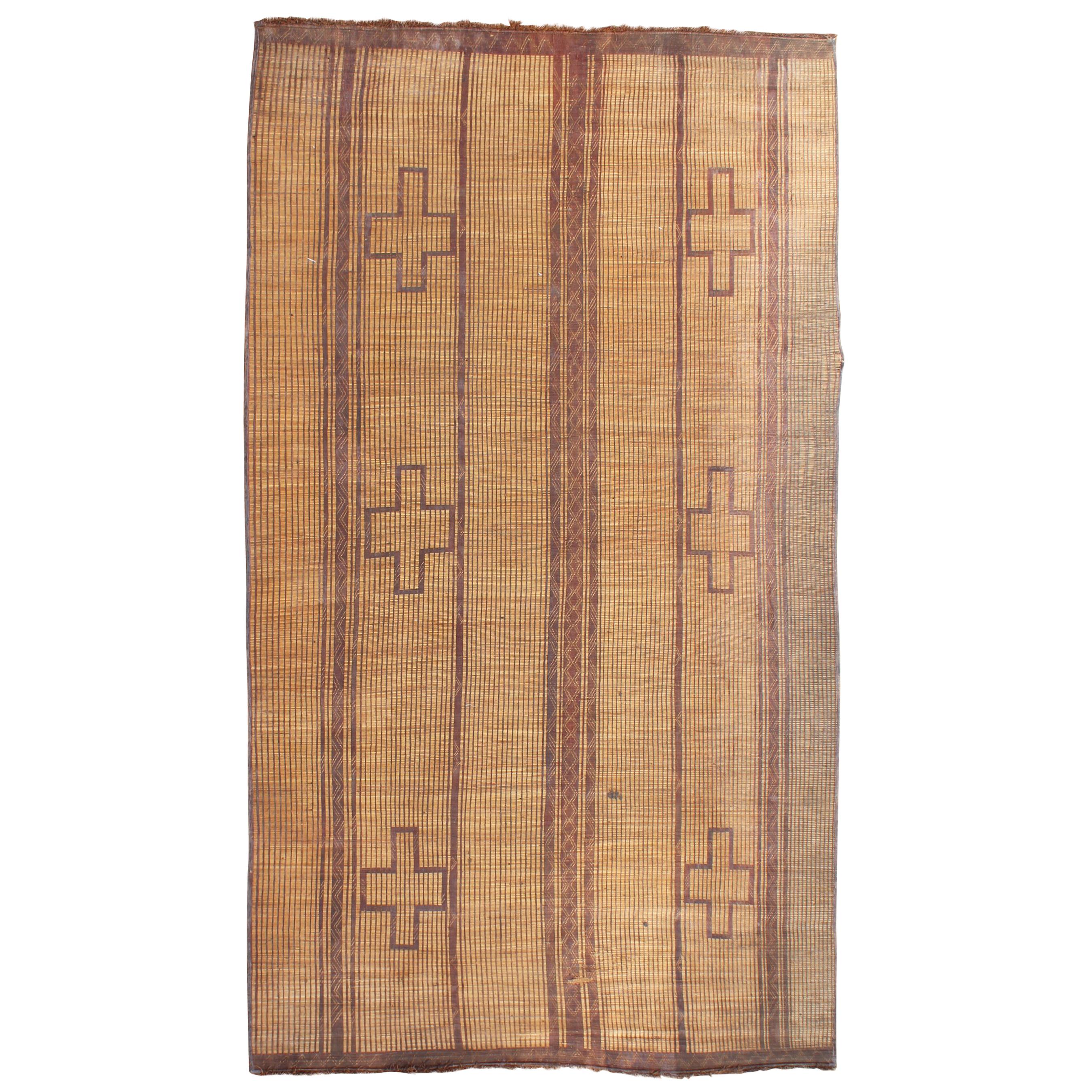 Vintage Moroccan Tribal Tuareg Leather Rug, North Africa. at 1stDibs
