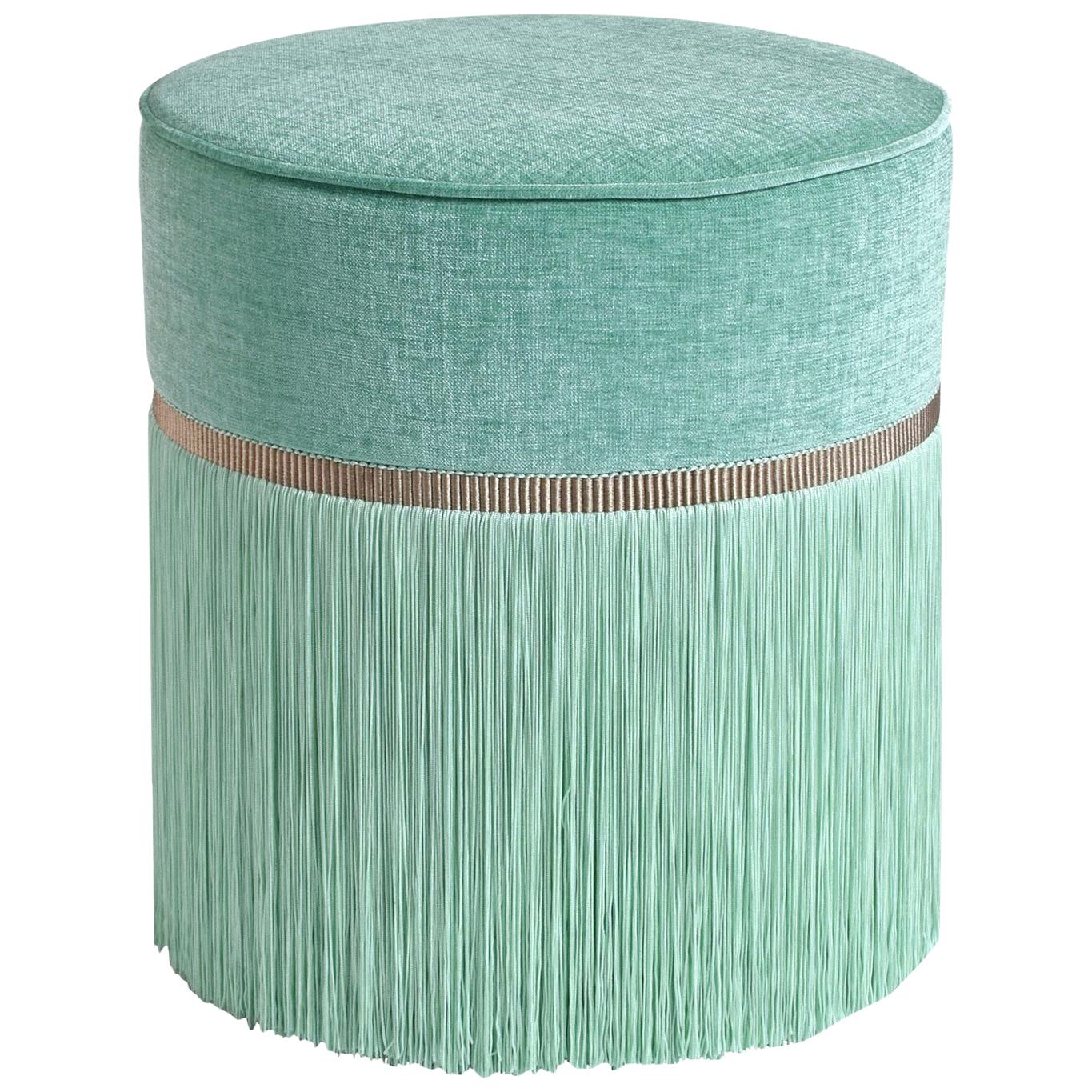 Couture Turquoise Pouf by Lorenza Bozzoli Design For Sale at 1stDibs