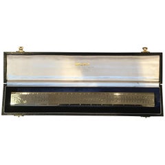 Hermes Silver and Leather Desk Ruler For Sale at 1stdibs