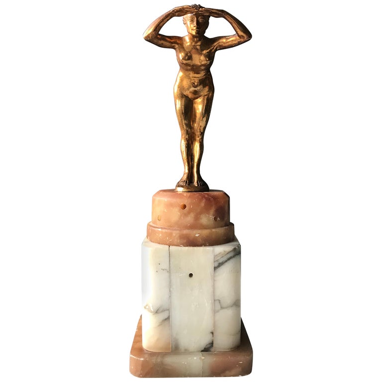 Art Deco Lady Figurine Table Lamp For Sale at 1stdibs