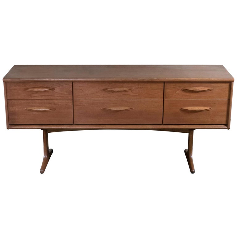 1960s English Teak Chest of Drawers by Austin Suite Ltd For Sale at 1stDibs