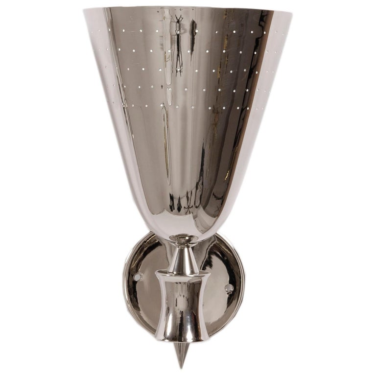 Charles Wall Light in Brass with Nickel-Plated Finish For Sale at 1stDibs