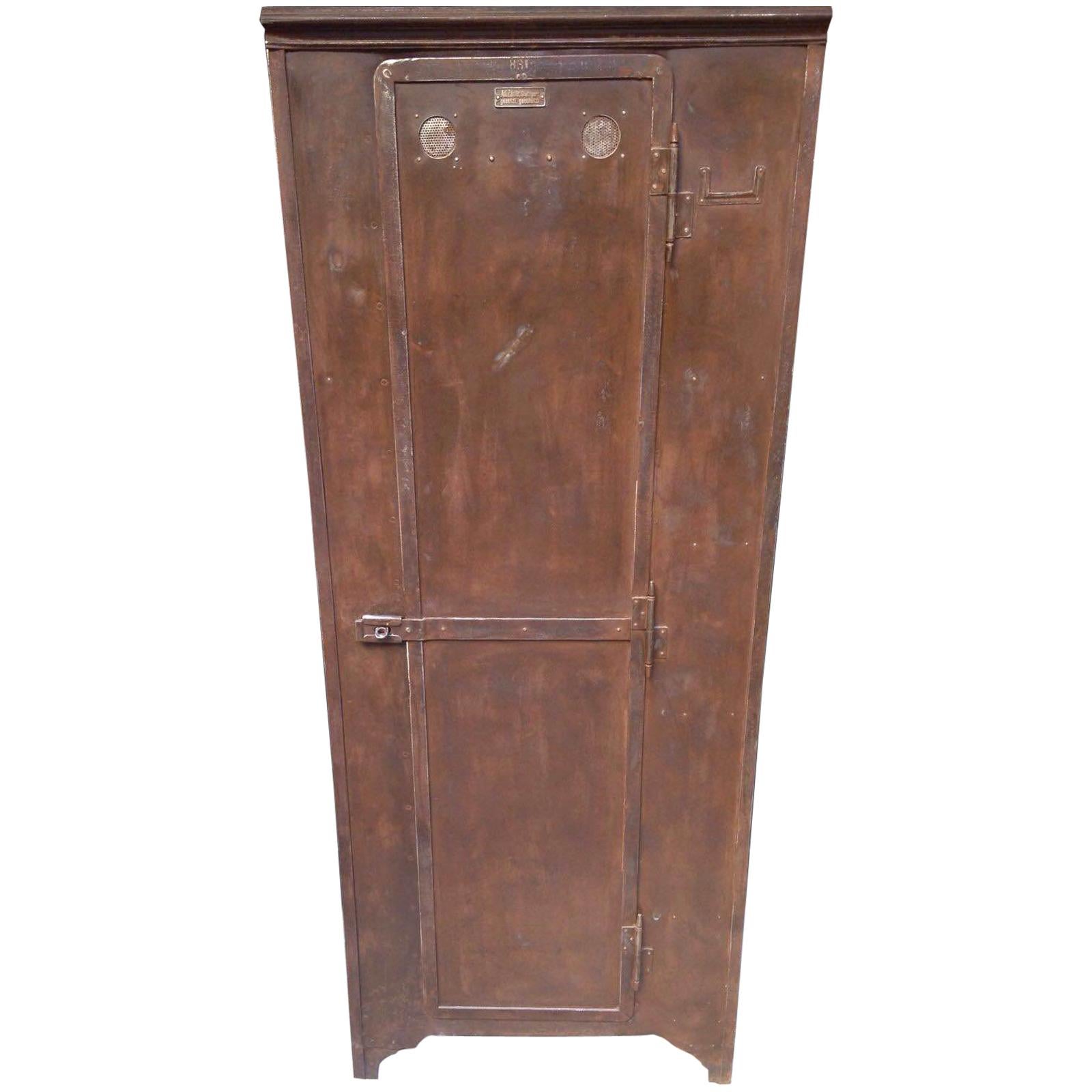 19th Century German Military Rust Metal Locker from Stuttgard, 1920 ...