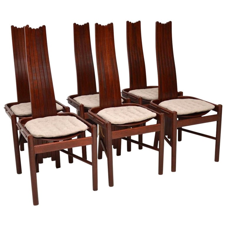 1970s Set of 6 Vintage Dining Chairs at 1stDibs