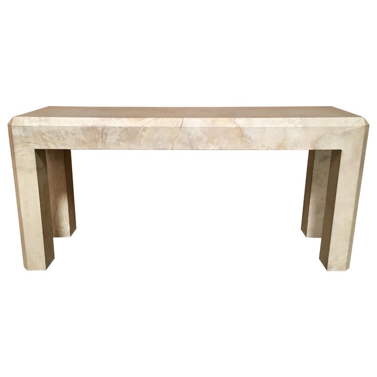 Goatskin Wrapped Console Table at 1stDibs