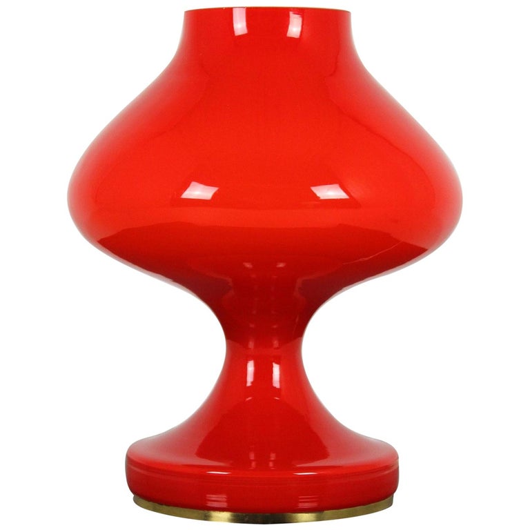Midcentury Glass Table Lamp by Stepan Tabera for Opp Jihlava, 1970s at ...