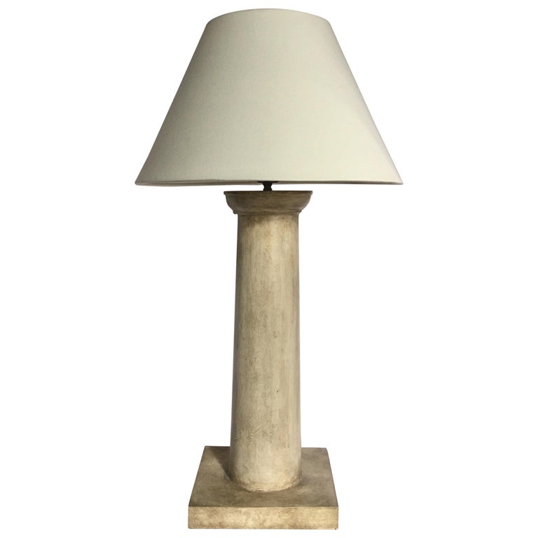 Jean-Michel Frank Style Modern Plaster Column Table Lamp at 1stDibs