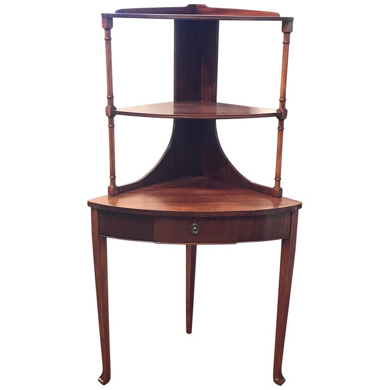 Edwardian Mahogany Corner Etagere For Sale at 1stdibs