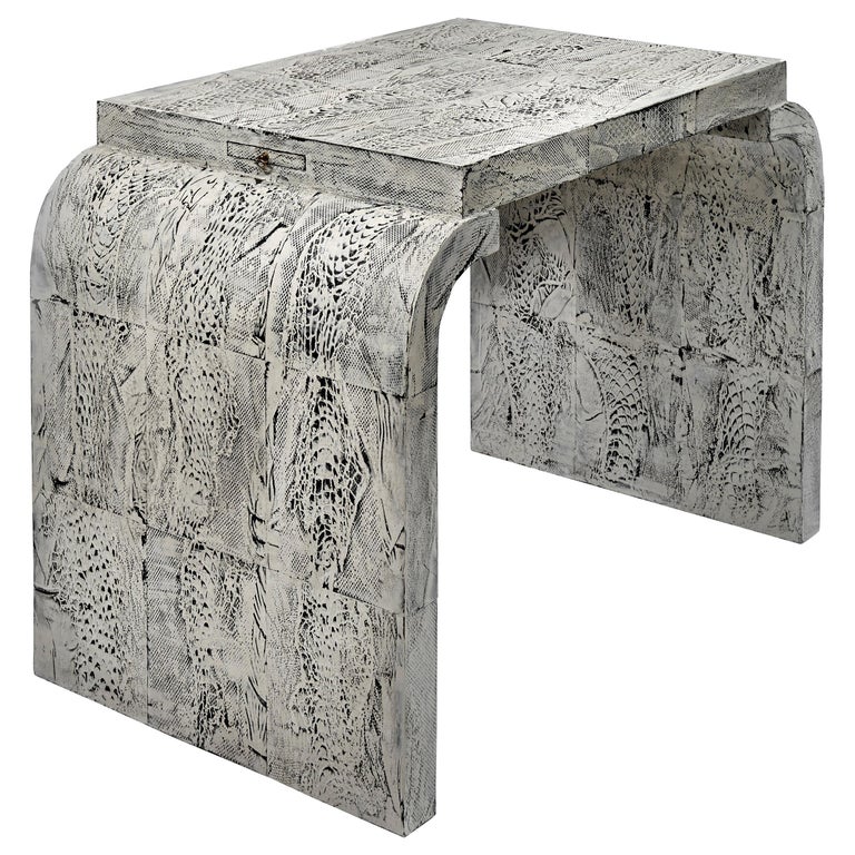 Gramercy Game Table in Python Faux Finish with two pull out drink ...