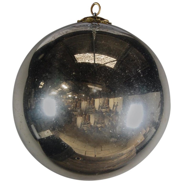 Large 19th Century Mercury Glass Witches Ball at 1stDibs