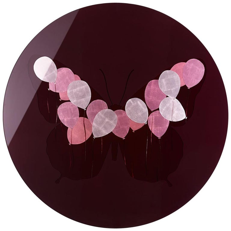 "Papillon Bordeaux" Painting by Artist Florian Roeper For Sale at 1stDibs