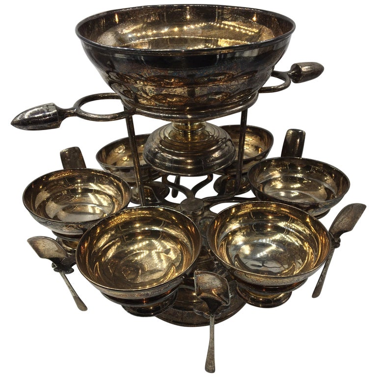 Caviar Serving Set, Silver Plated For Sale at 1stDibs