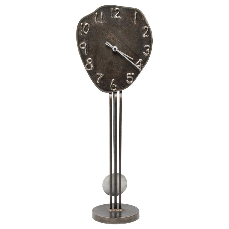 Jon Sarriugarte Postmodern Form and Reform Metal Clock at 1stDibs