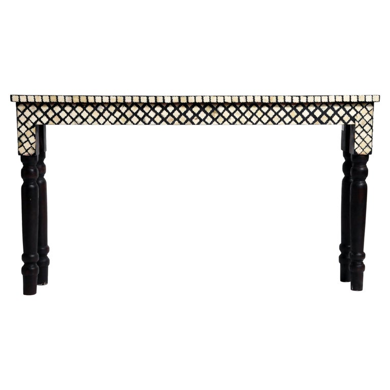 Bone Inlay Console Table at 1stDibs | bone inlay waterfall console