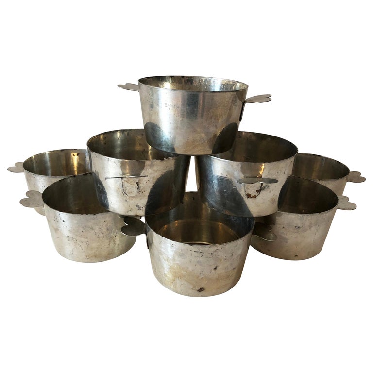 Set of Eight Vintage French Charlotte Tins For Sale at 1stDibs