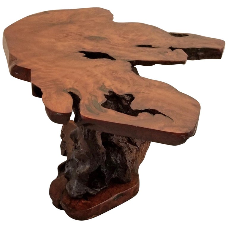 Live Edge Redwood Burl End Table at 1stDibs