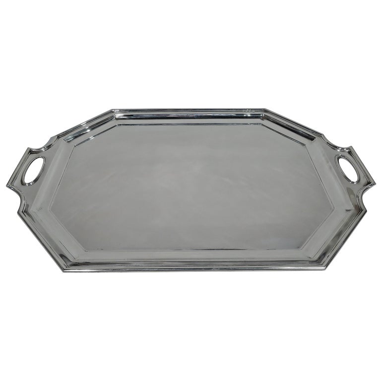 Large Gorham Durgin Sterling Silver Tray in Art Deco Fairfax Pattern ...