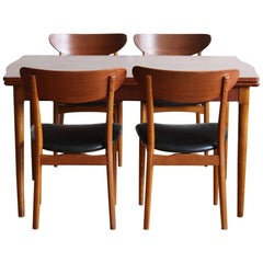 Convertible Danish Modern Dining Set For Sale at 1stdibs