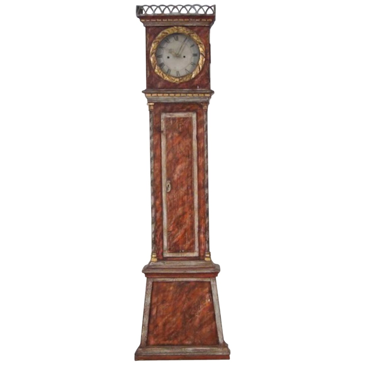 Antique 19th Century Danish Grandfather Clock with Original Paint at ...