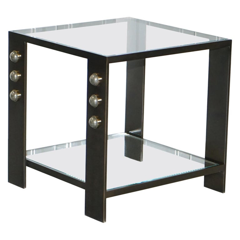 Very Rare Griffith Side Table by Kelly Wearstler Bronze and Moon Pyrite ...