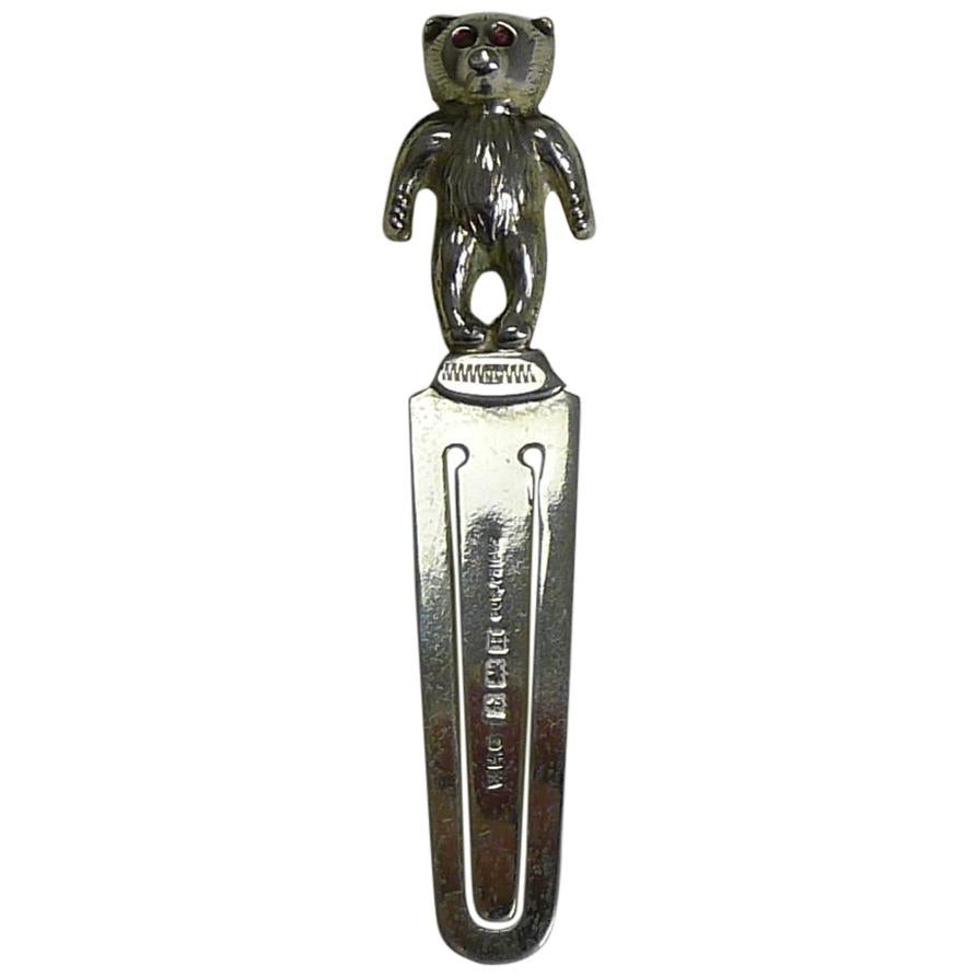 English Sterling Silver Novelty Bookmark, Teddy Bear, 1932 at 1stDibs ...