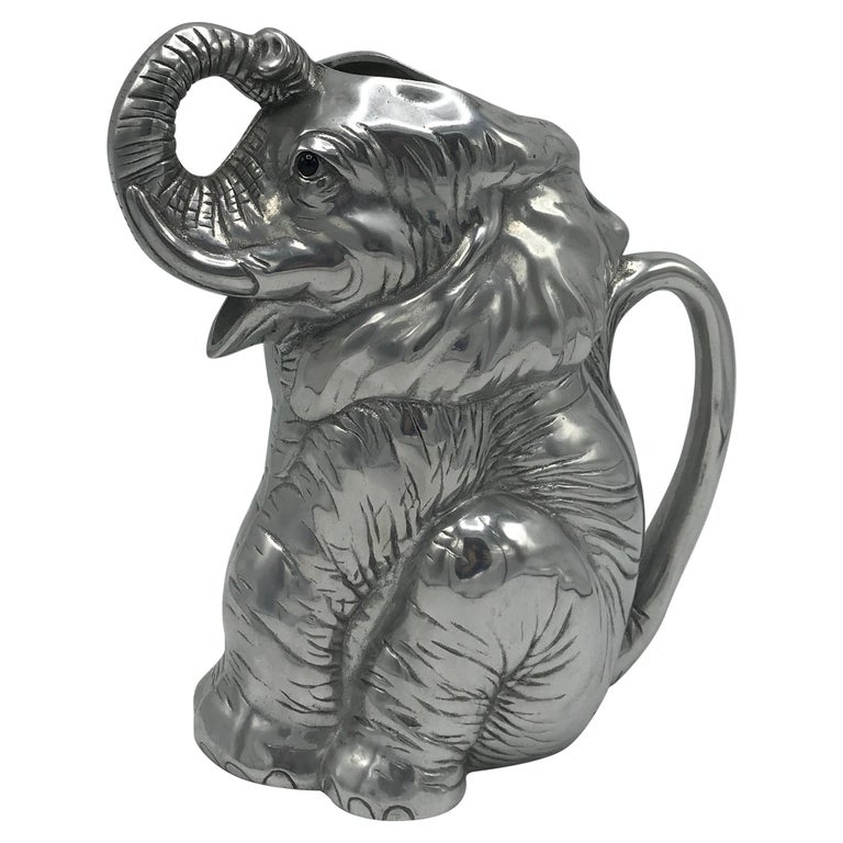 Arthur Court Cast-Aluminum Elephant Pitcher at 1stDibs