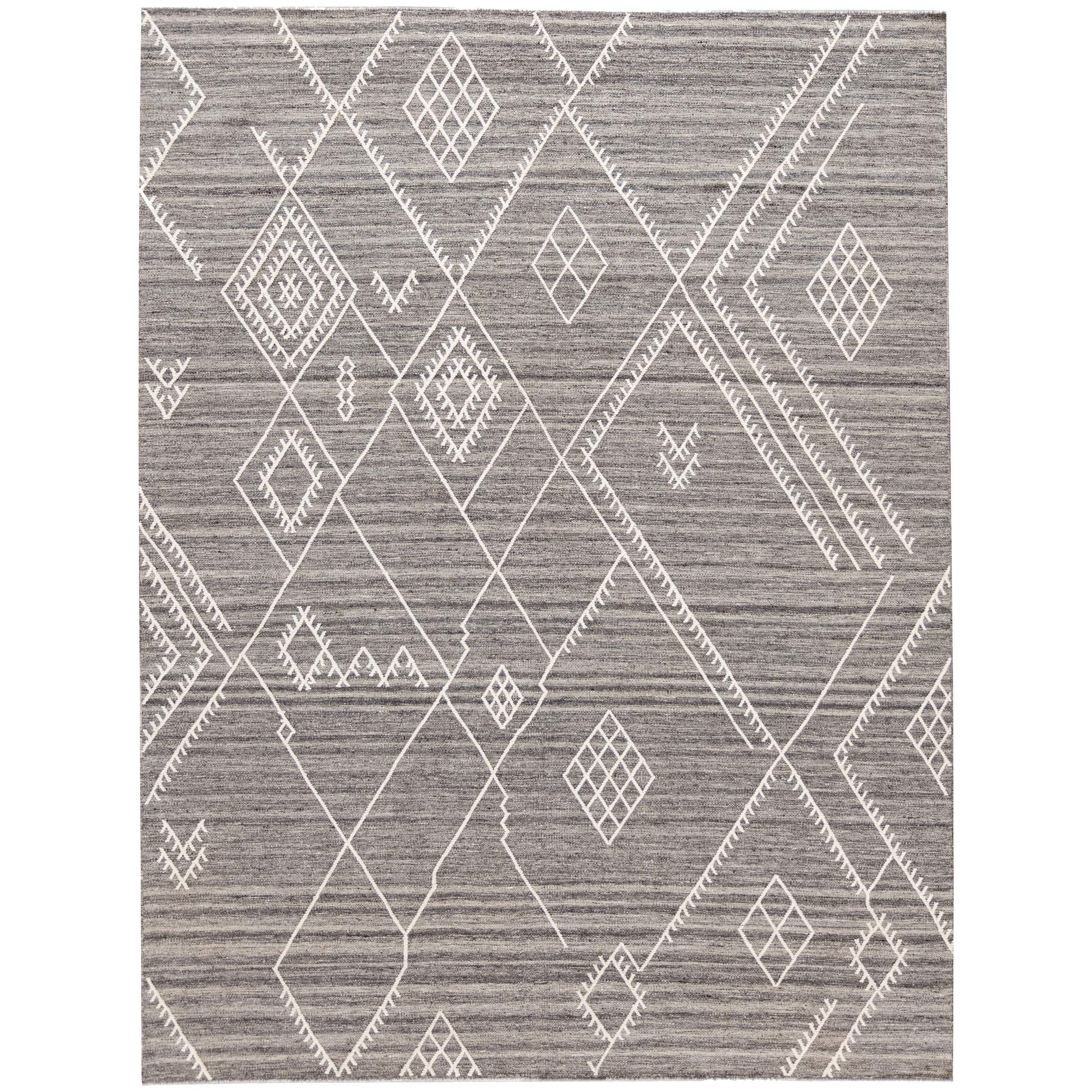 Modern Indian Flat-Weave Rug For Sale at 1stDibs